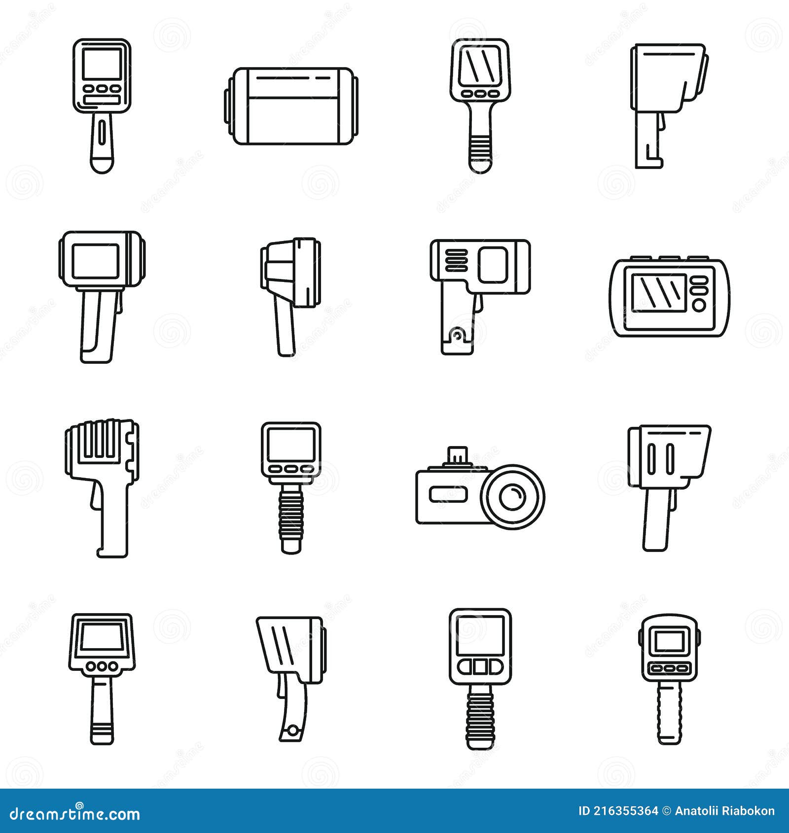 Thermal Imager Device Icons Set, Outline Style Stock Vector ... Thermal Imager Device Icons Set, Outline Style Stock Vector ...