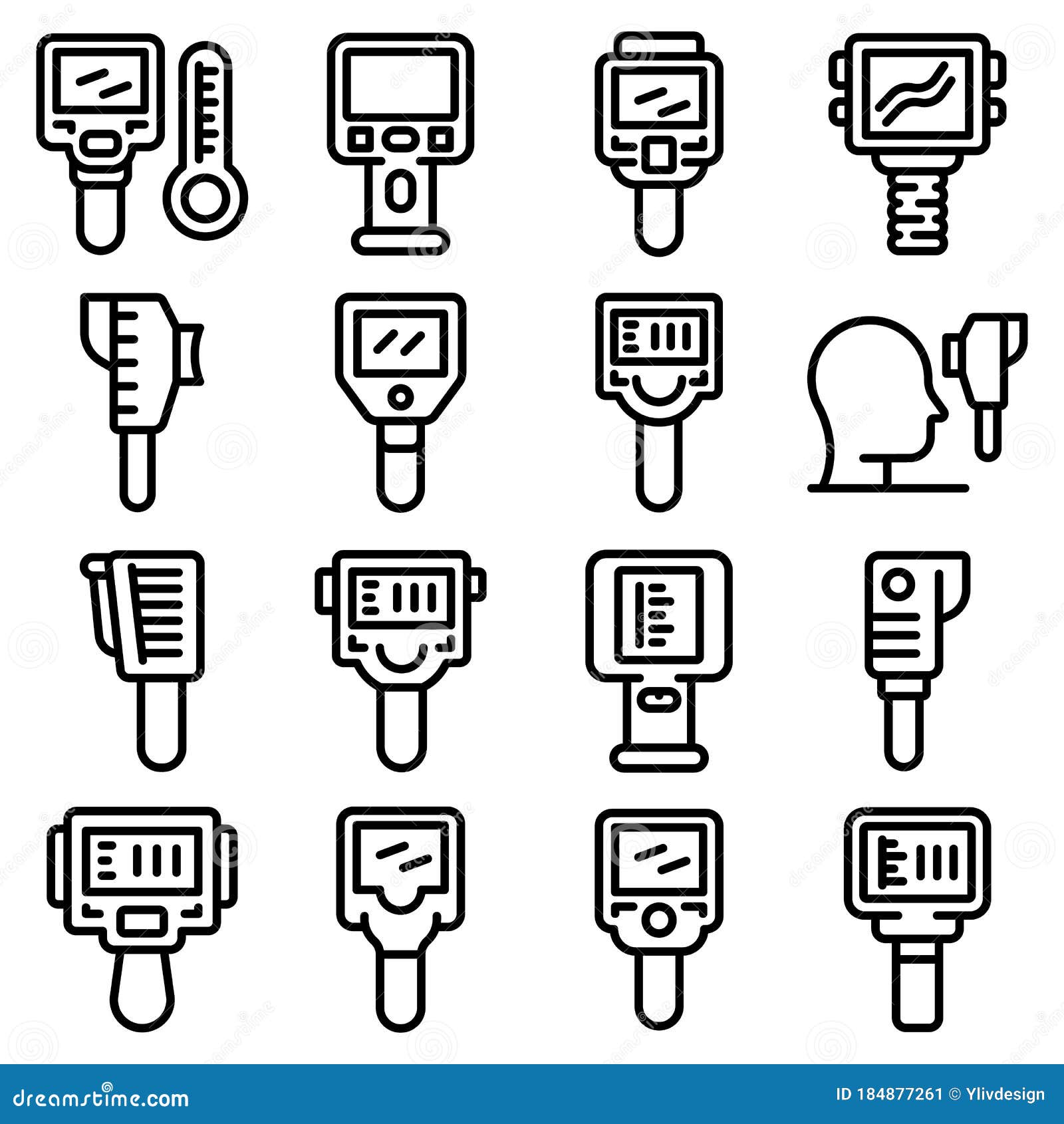 Thermal Imager Icons Set, Outline Style Stock Vector - Illustration of ...