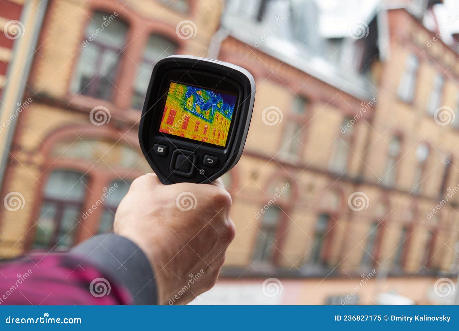 Thermal Imaging at Building Heat Loss Inspection Stock Image - Image of ...