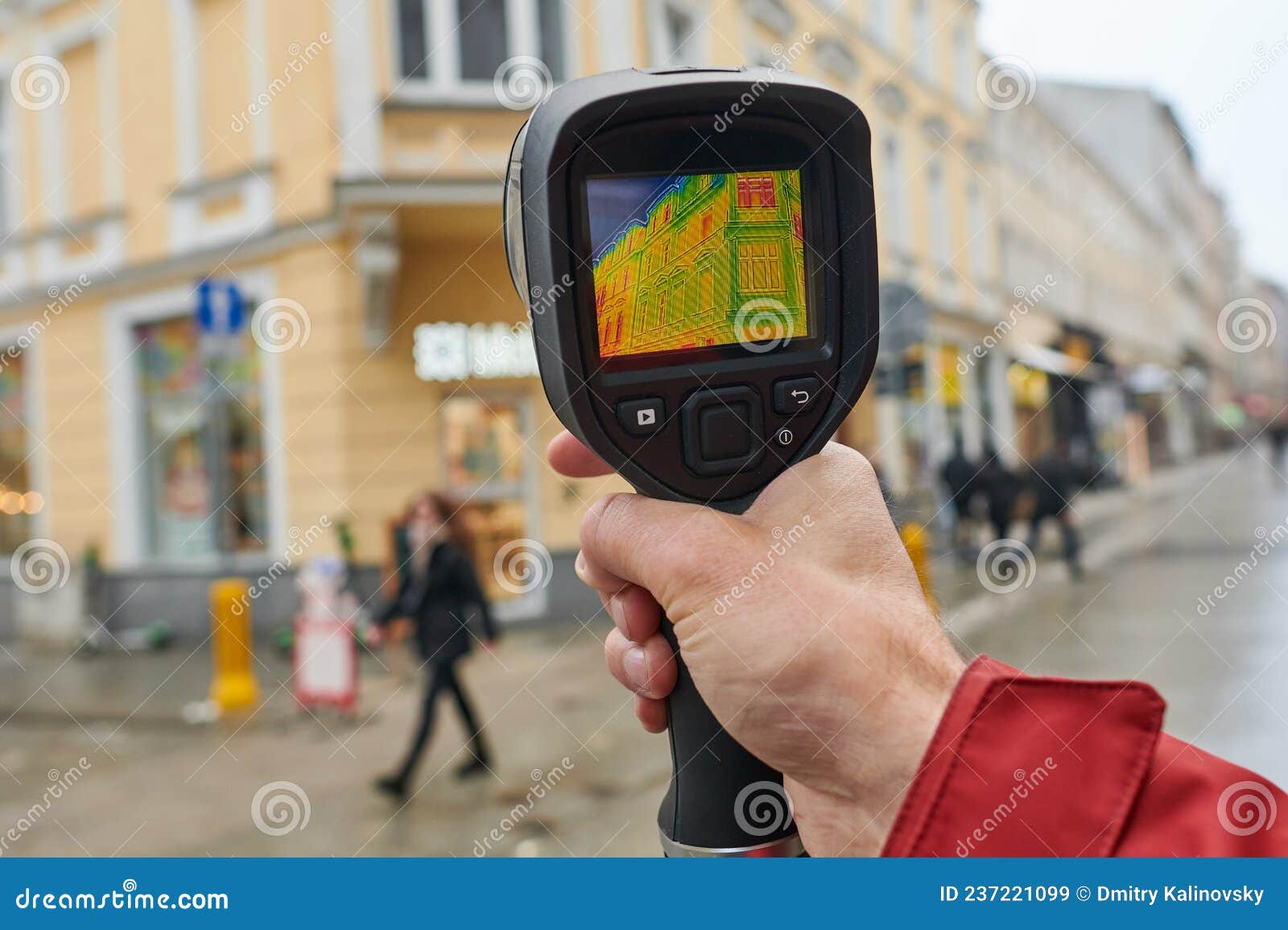 Thermal Imaging at Building Heat Loss Inspection Stock Image - Image of ...