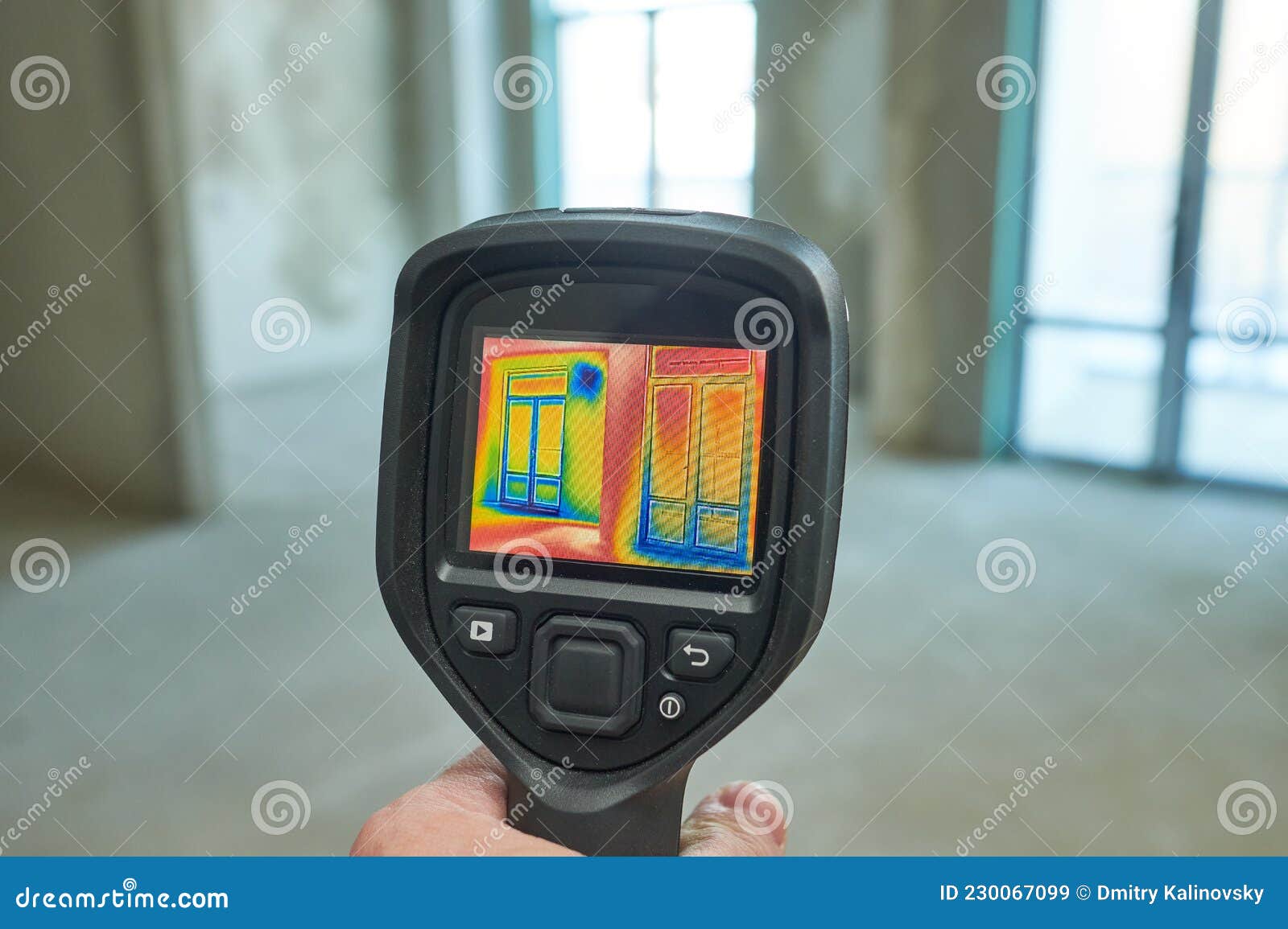 Thermal Imaging Camera Inspection of Window Building. Check Heat Loss ...