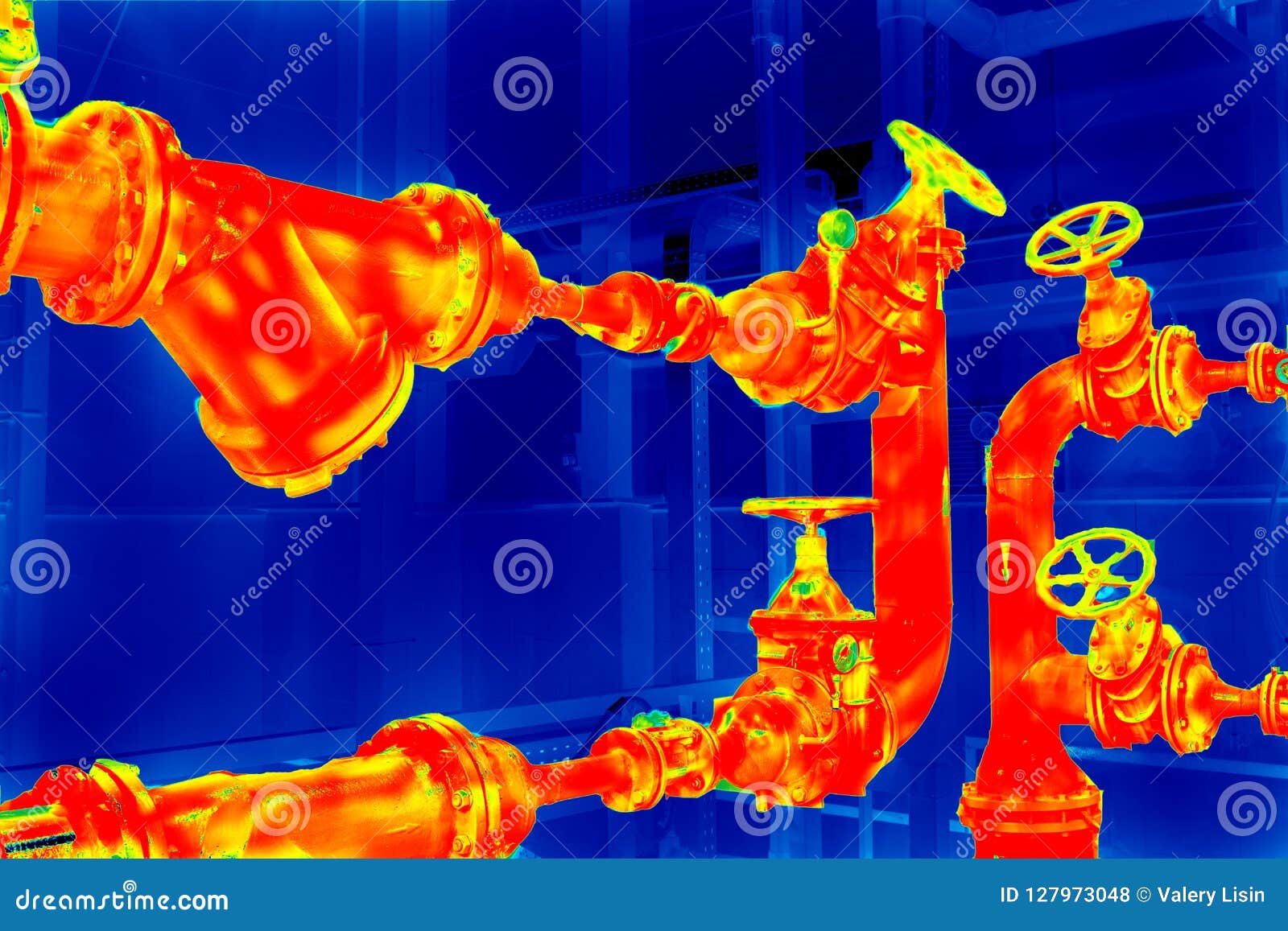 Thermal imaging pipeline stock photo. Image of infrared - 127973048
