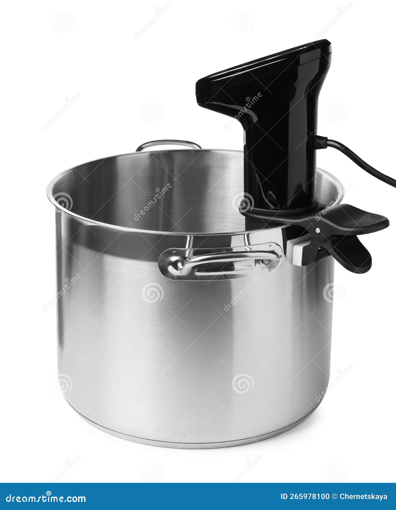 Thermal Immersion Circulator in Pot Isolated on White. Sous Vide Cooker ...