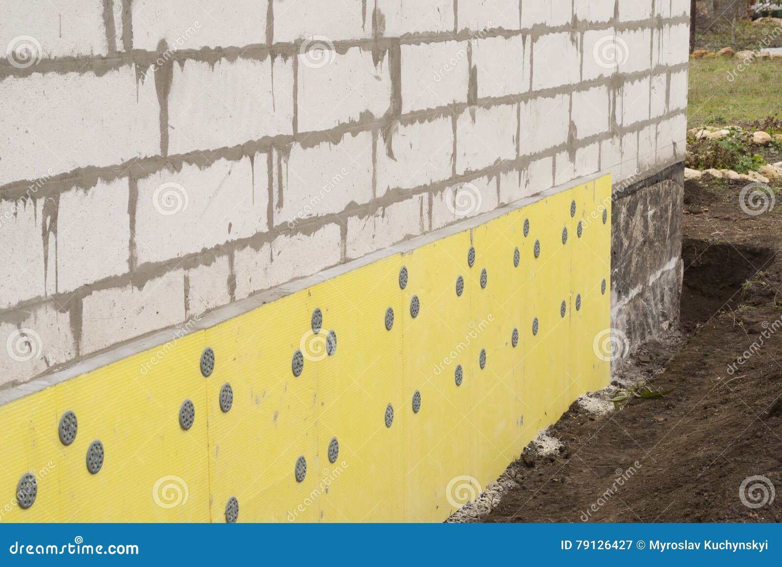 Thermal Insulation of the Foundation Stock Image - Image of extruded ...