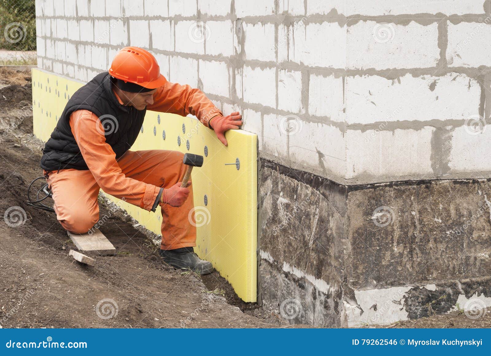 Thermal Insulation of the Foundation Stock Photo - Image of polystyrene ...