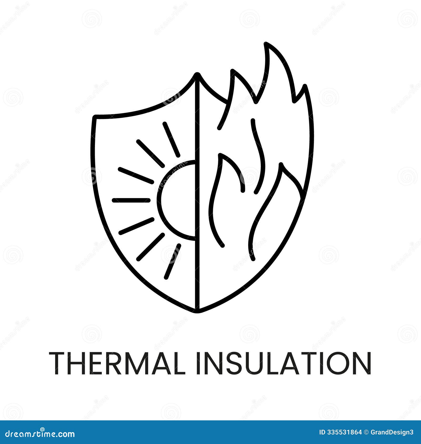 Thermal Insulation Line Icon Vector with Editable Stroke Stock ...