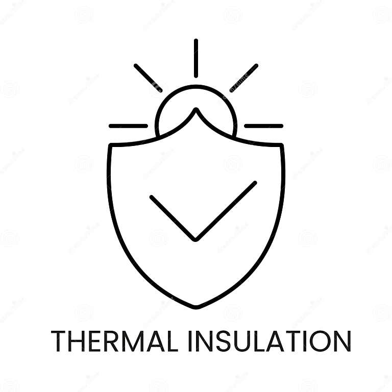 Thermal Insulation Line Icon Vector with Editable Stroke Stock ...