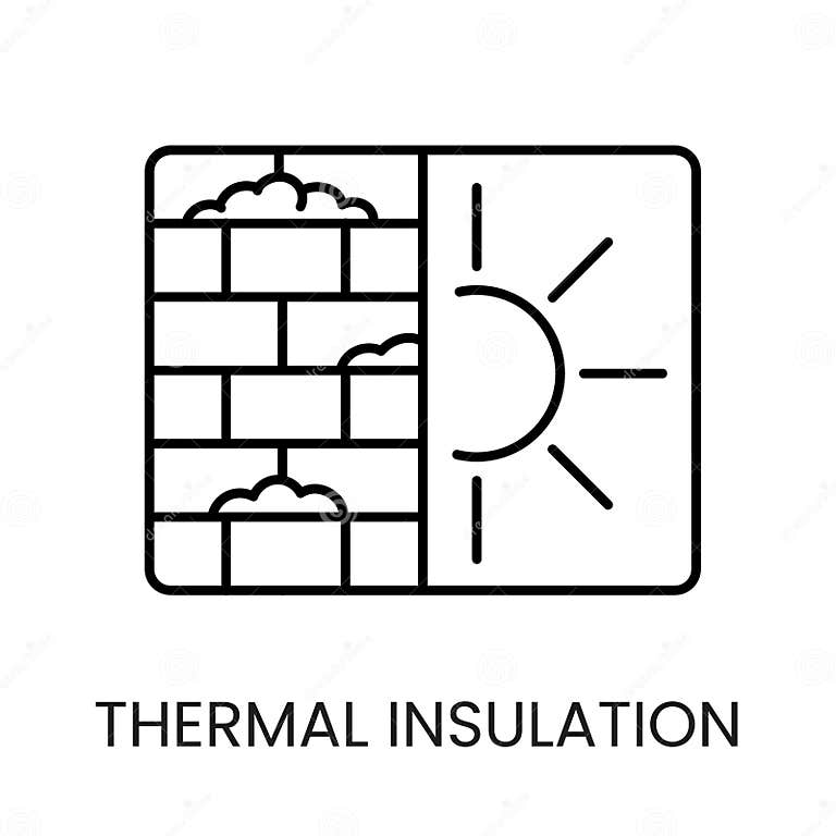 Thermal Insulation Line Vector Icon with Editable Stroke Stock Vector ...