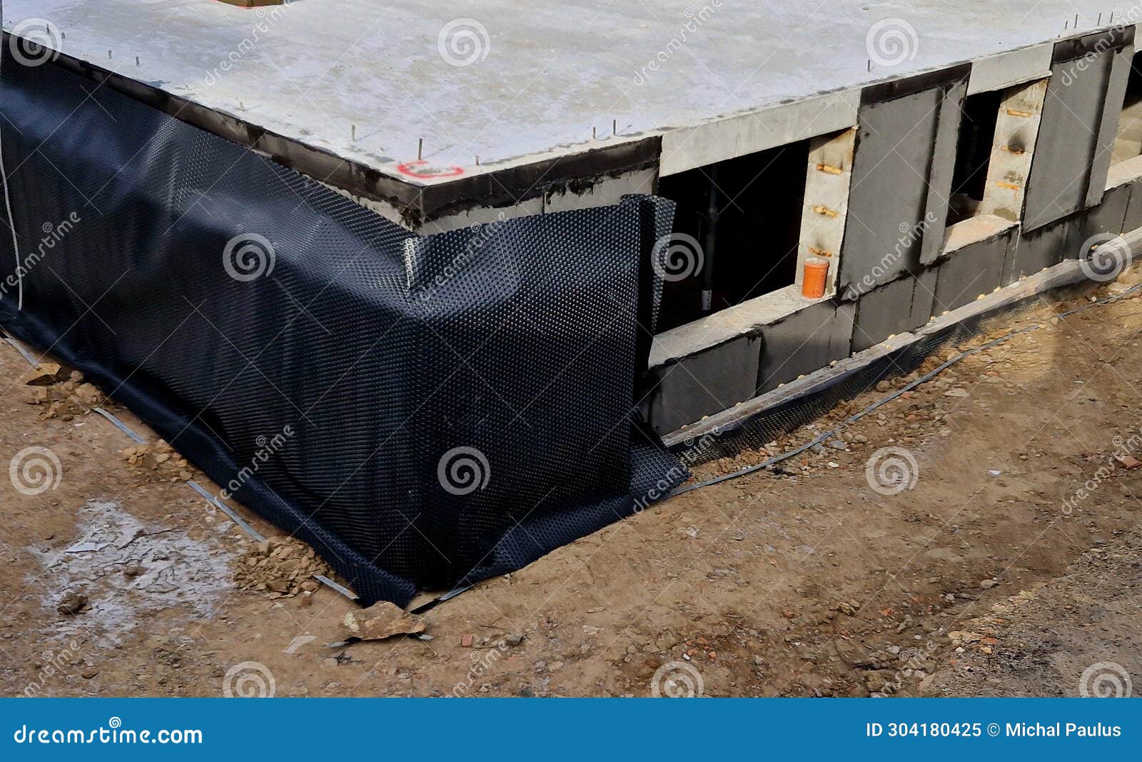 Thermal Insulation with Polystyrene Plates Around the Perimeter Stock ...