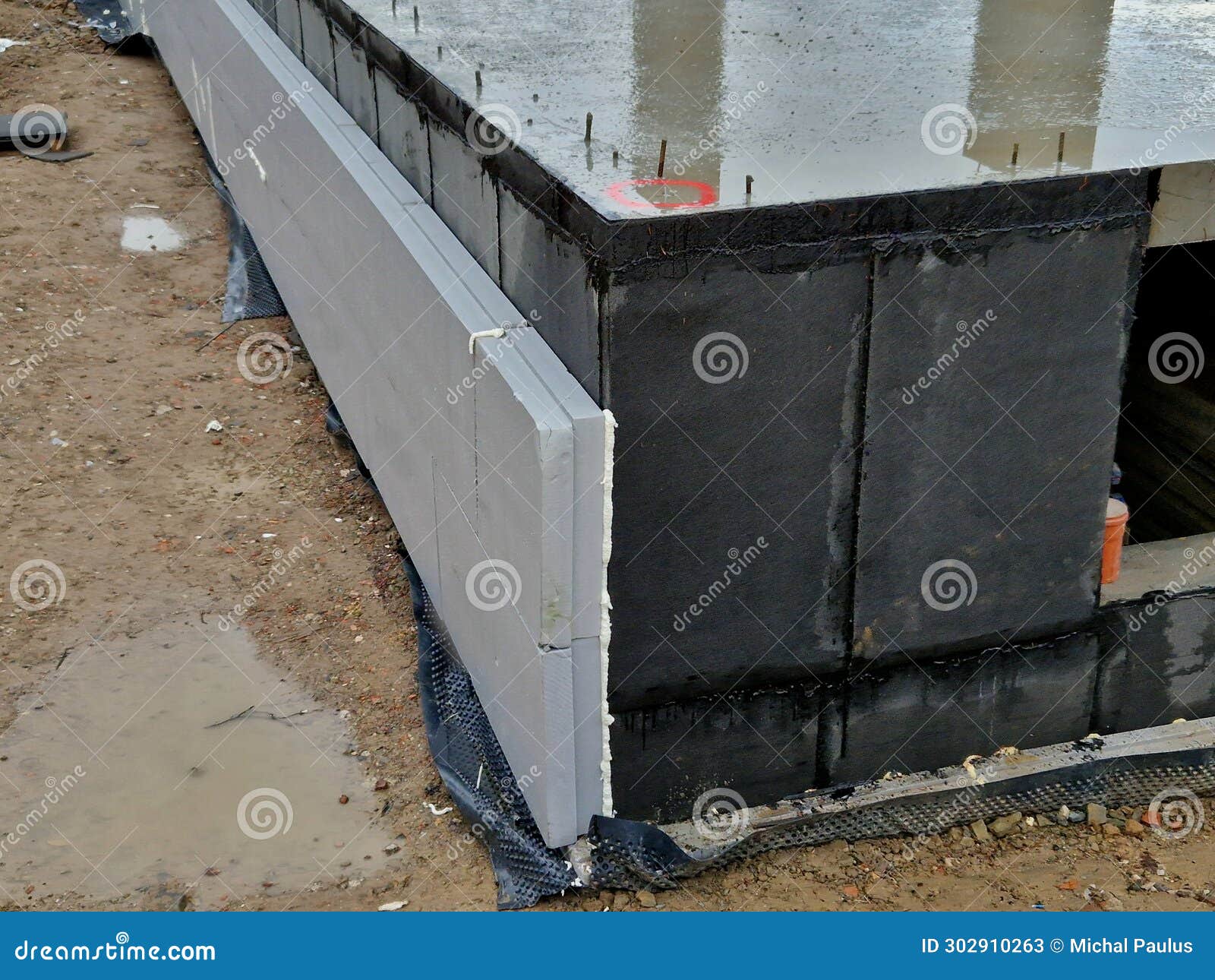 Thermal Insulation with Polystyrene Plates Around the Perimeter Stock ...
