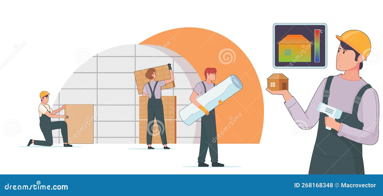 Thermal Insulation Project Composition Stock Vector - Illustration of ...