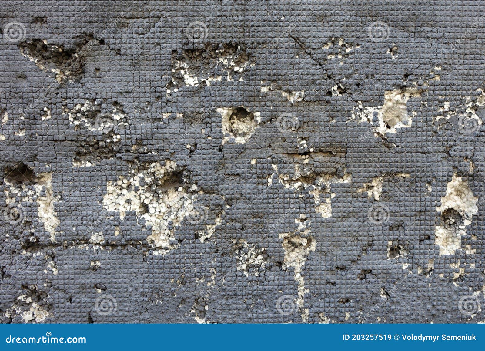 Thermal Insulation Wall Square Gray Texture and White Foam Notches ...