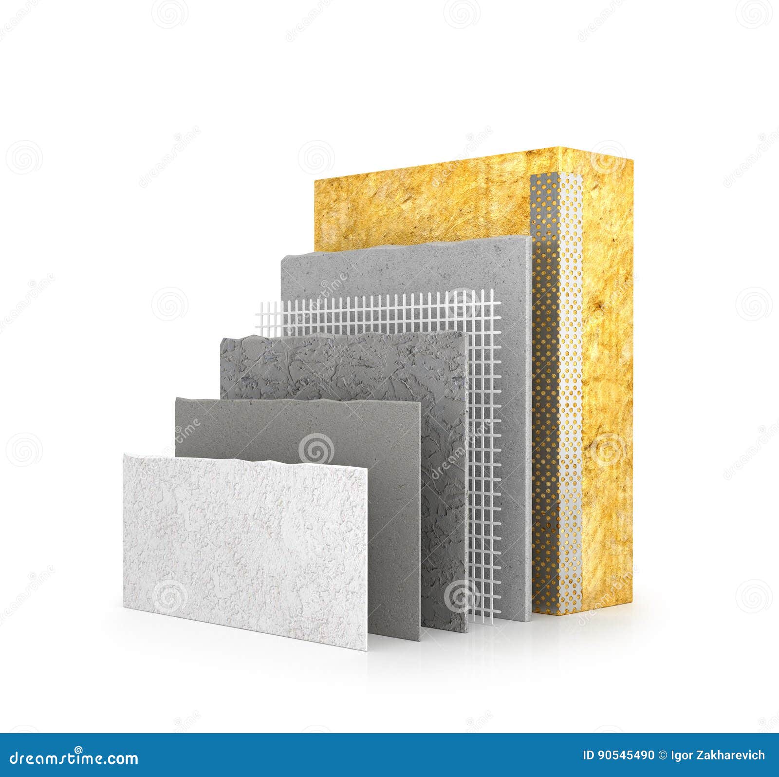 Thermal Insulation of Walls. Stock Illustration - Illustration of fiber ...