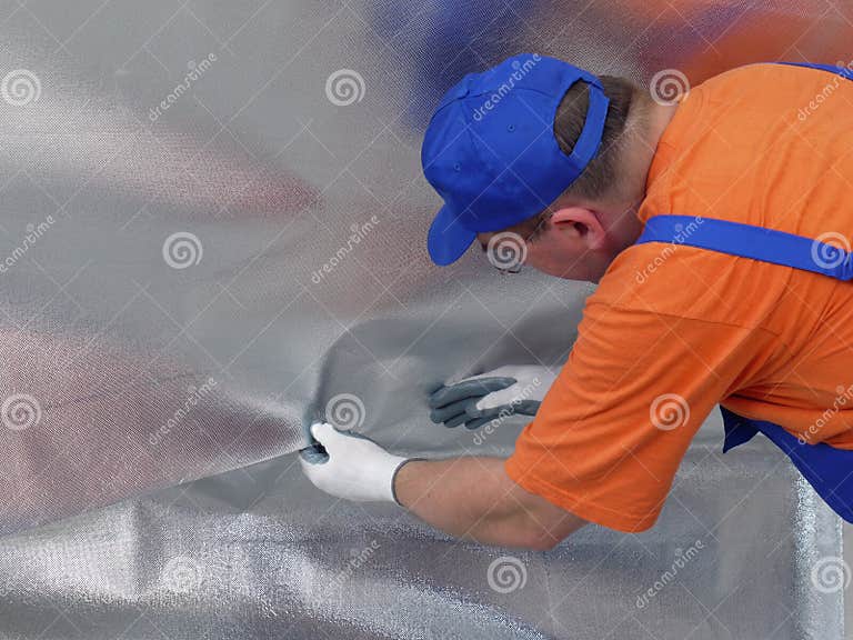 Thermal insulation work stock photo. Image of inside - 23134234