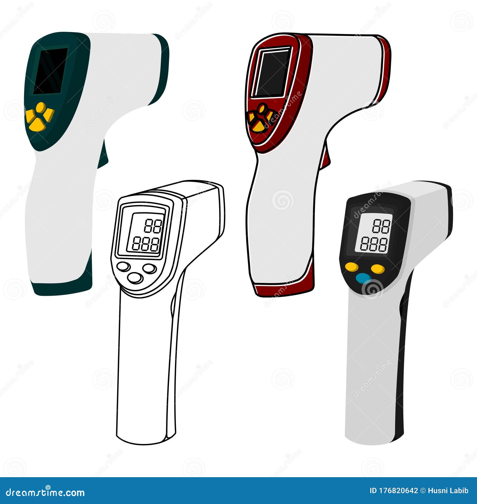Thermal Meter Vector Illustration Set Stock Vector - Illustration of ...