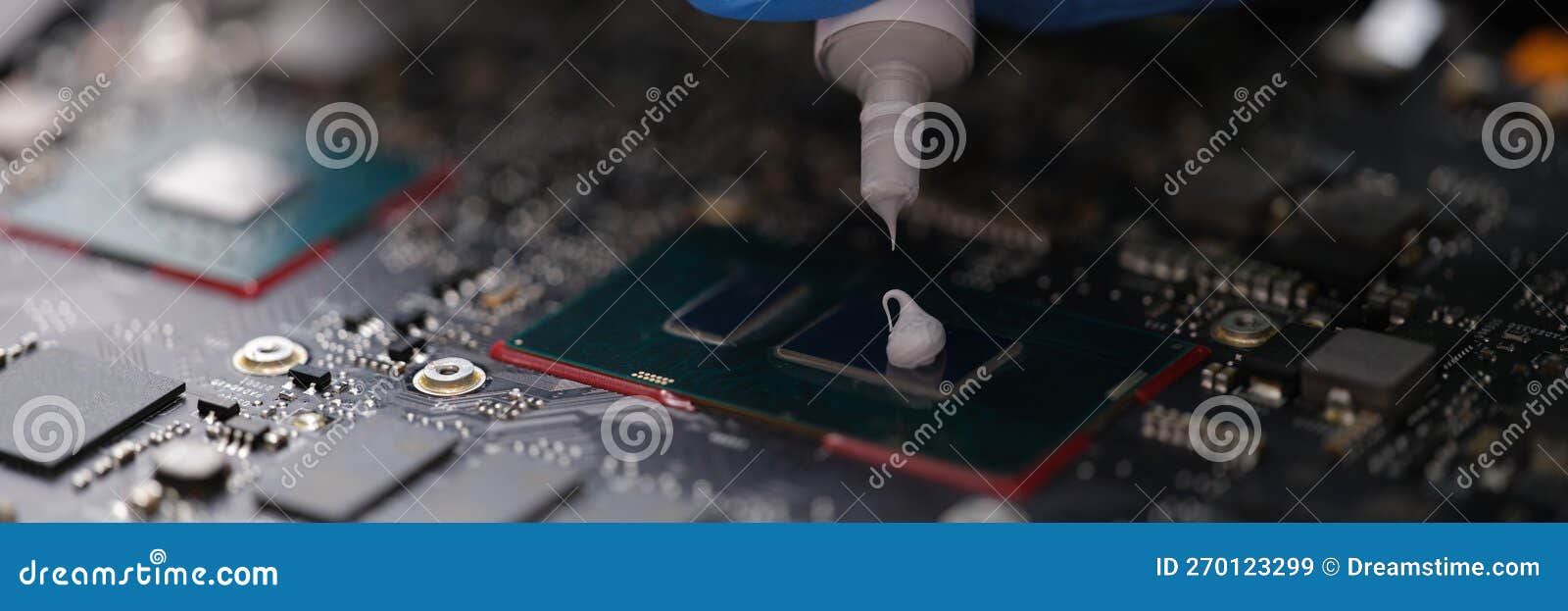 Thermal Paste on Computer Processor Chip Closeup Stock Image - Image of ...