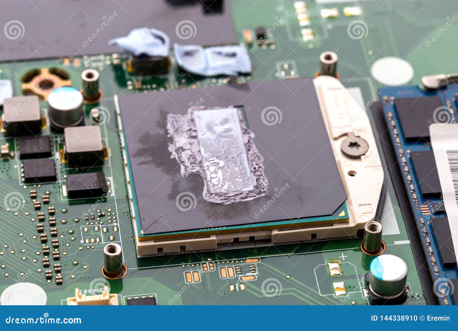 Thermal Paste on the Processor. Stock Photo - Image of chip, paste ...