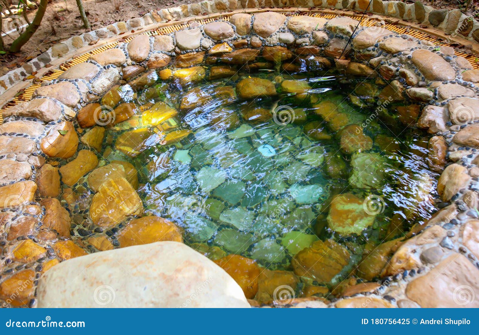 Thermal pool in the park stock image. Image of sport - 180756425
