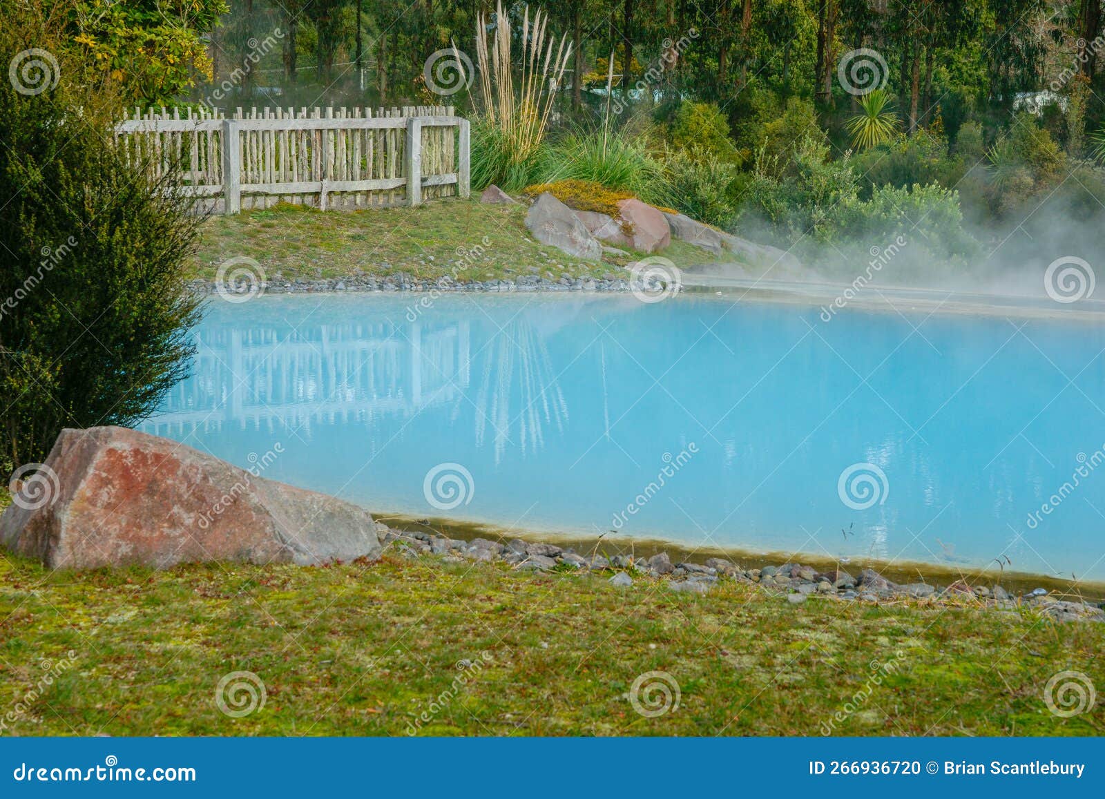 Thermal Pool in Public Area Steaming and Hot Stock Photo - Image of ...
