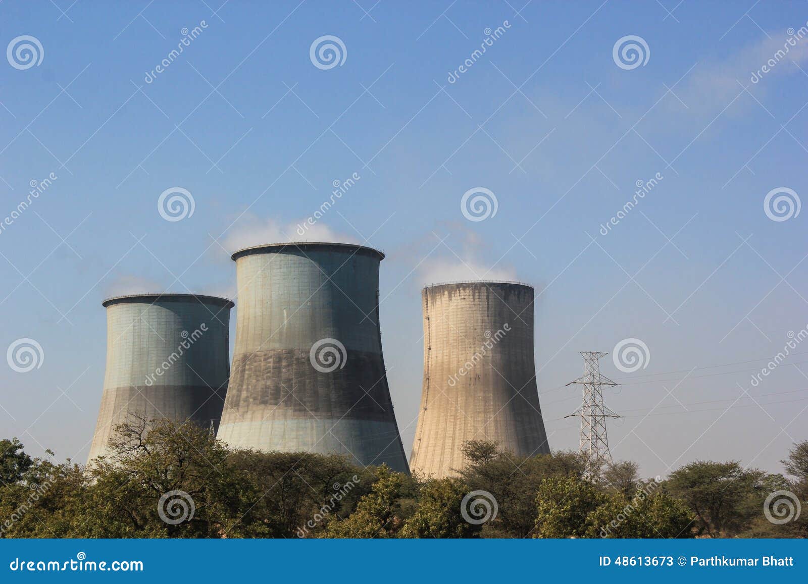 Thermal power chimney stock image. Image of coal, contamination - 48613673