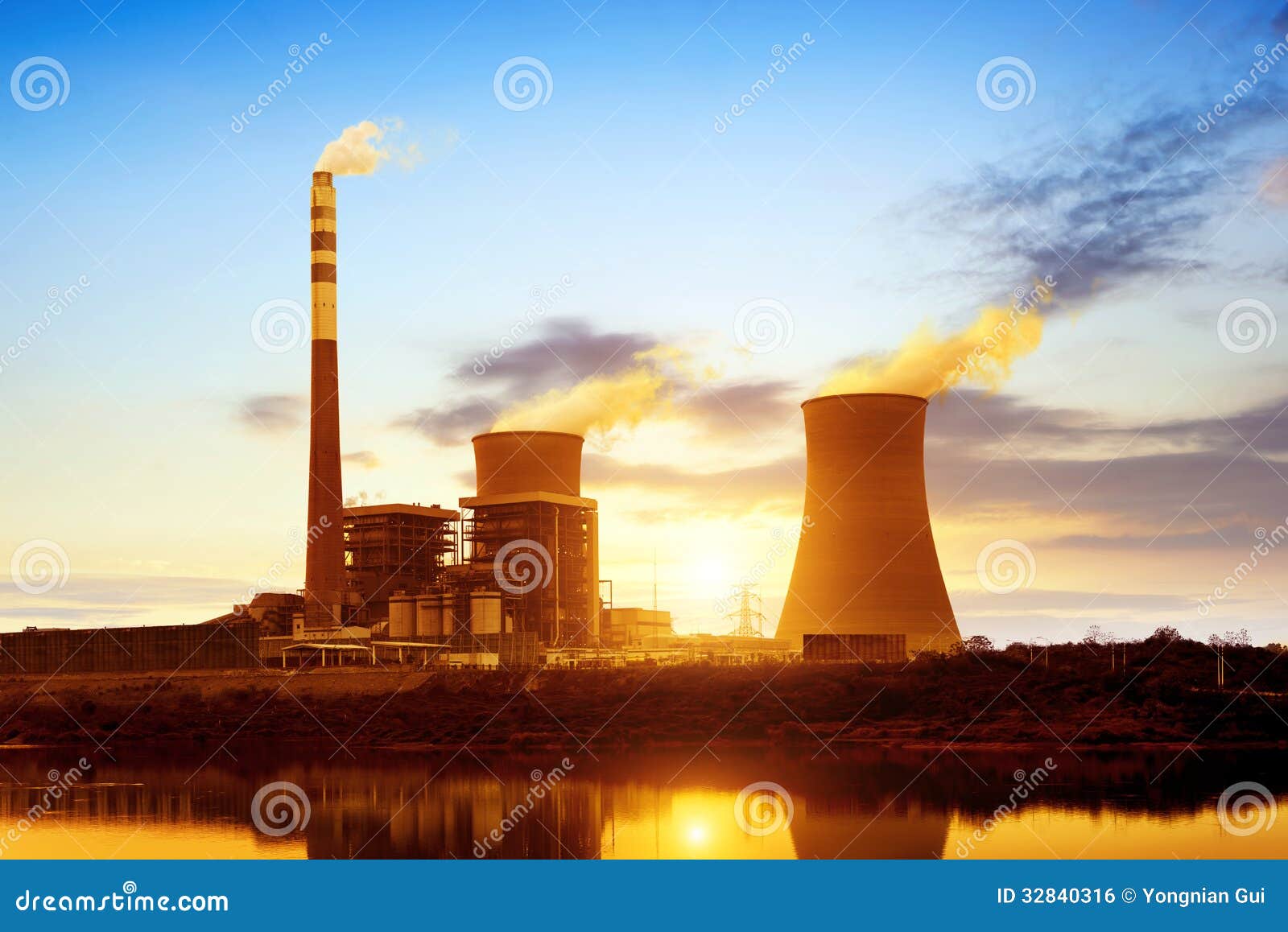 Thermal power plant stock photo. Image of smoke, business - 32840316
