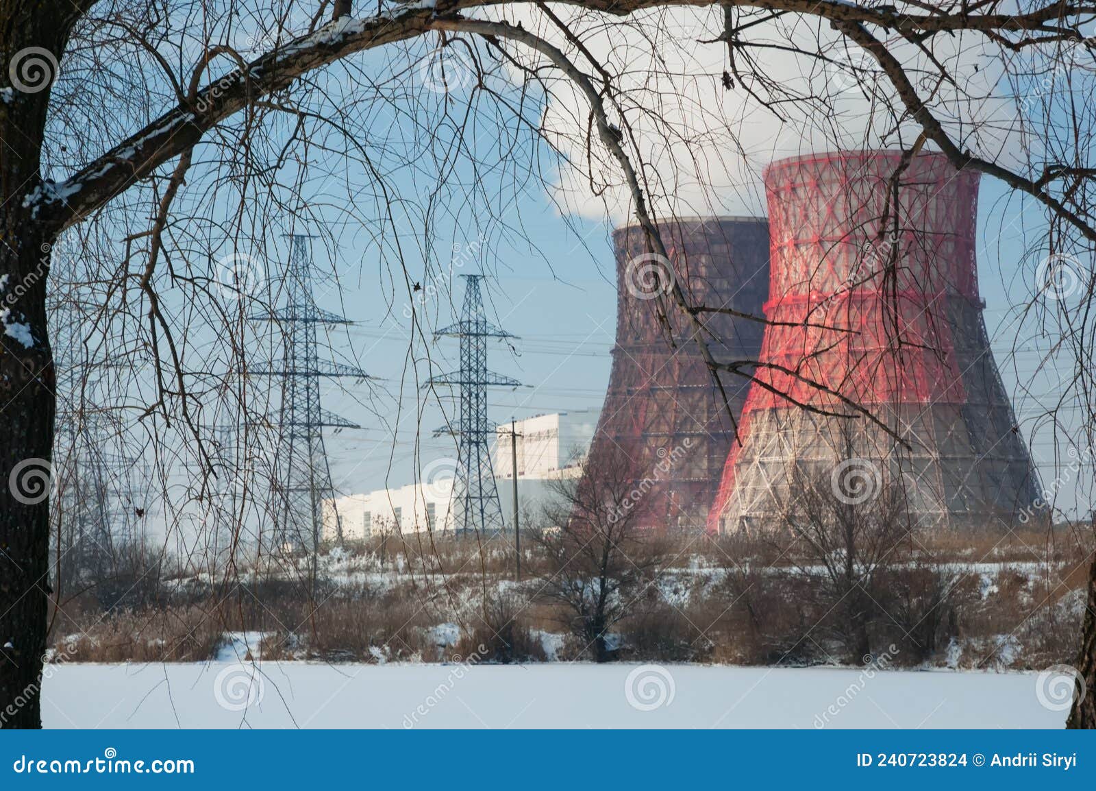 Thermal Power Plant. Environment and Air Pollution. Stock Photo - Image ...