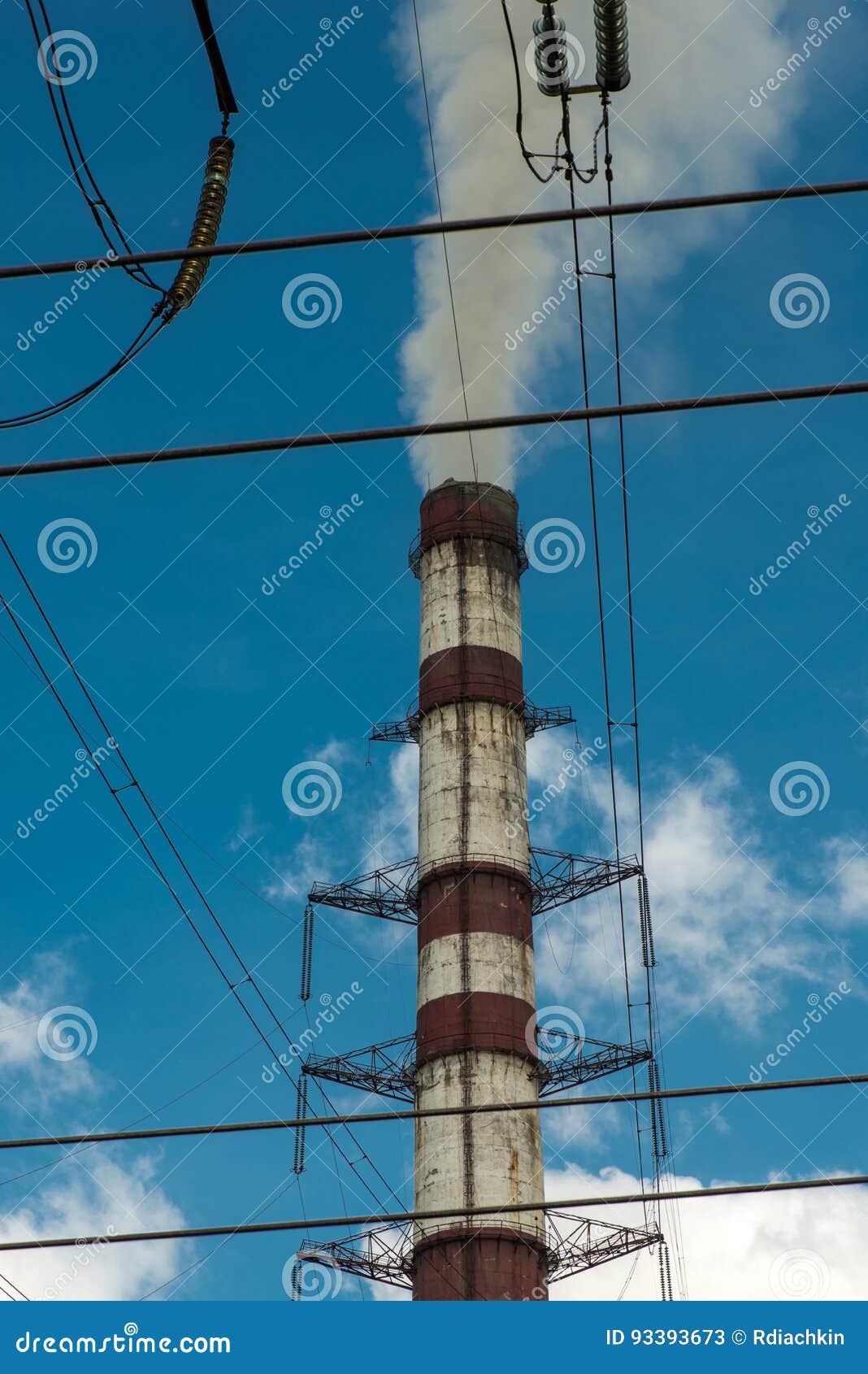 Distribution Electric Substation With Power Lines And Transformers ...
