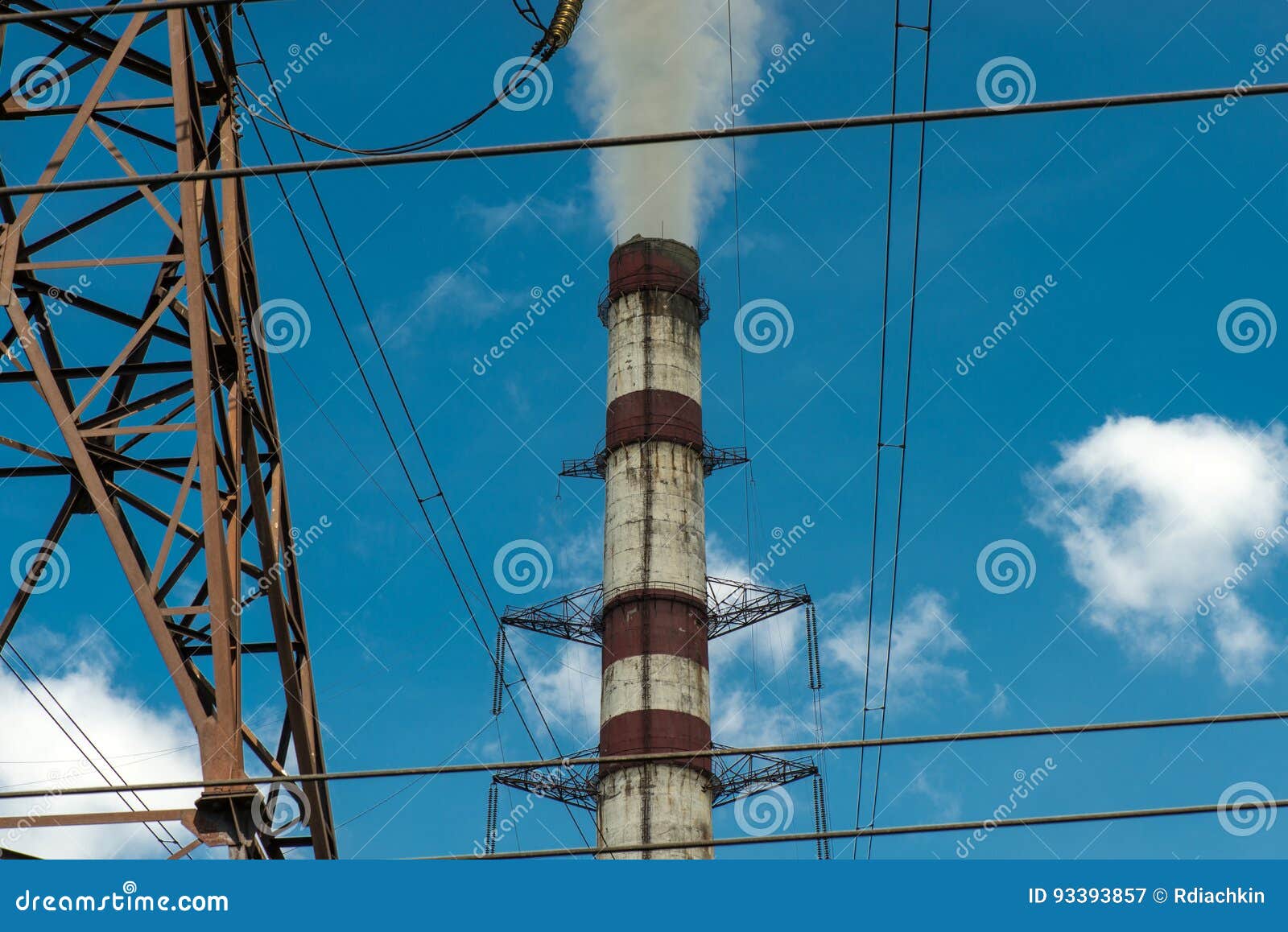 Thermal Power Stations and Power Lines. Distribution Electric ...