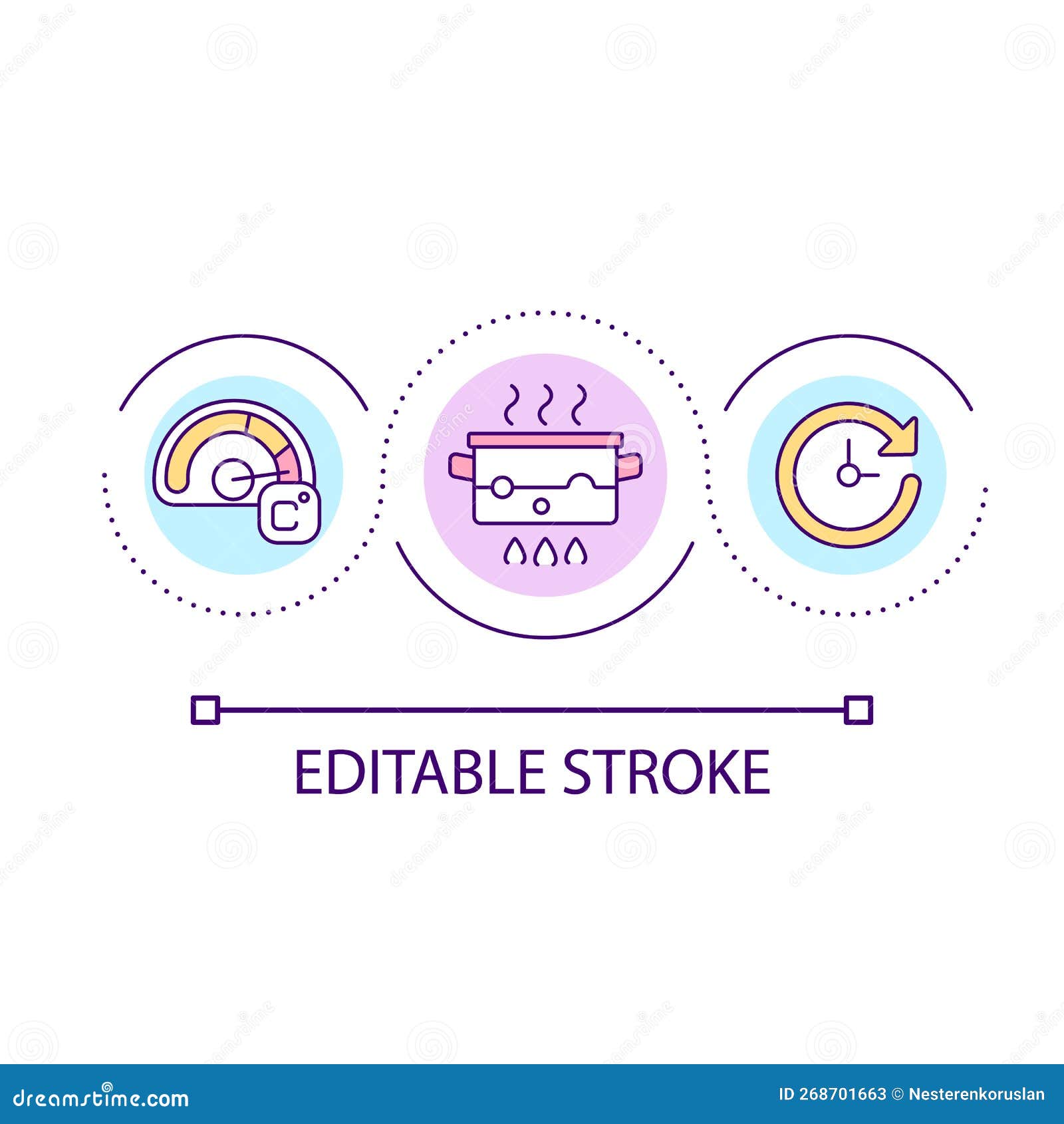 Thermal Processing of Food Loop Concept Icon Stock Vector ...