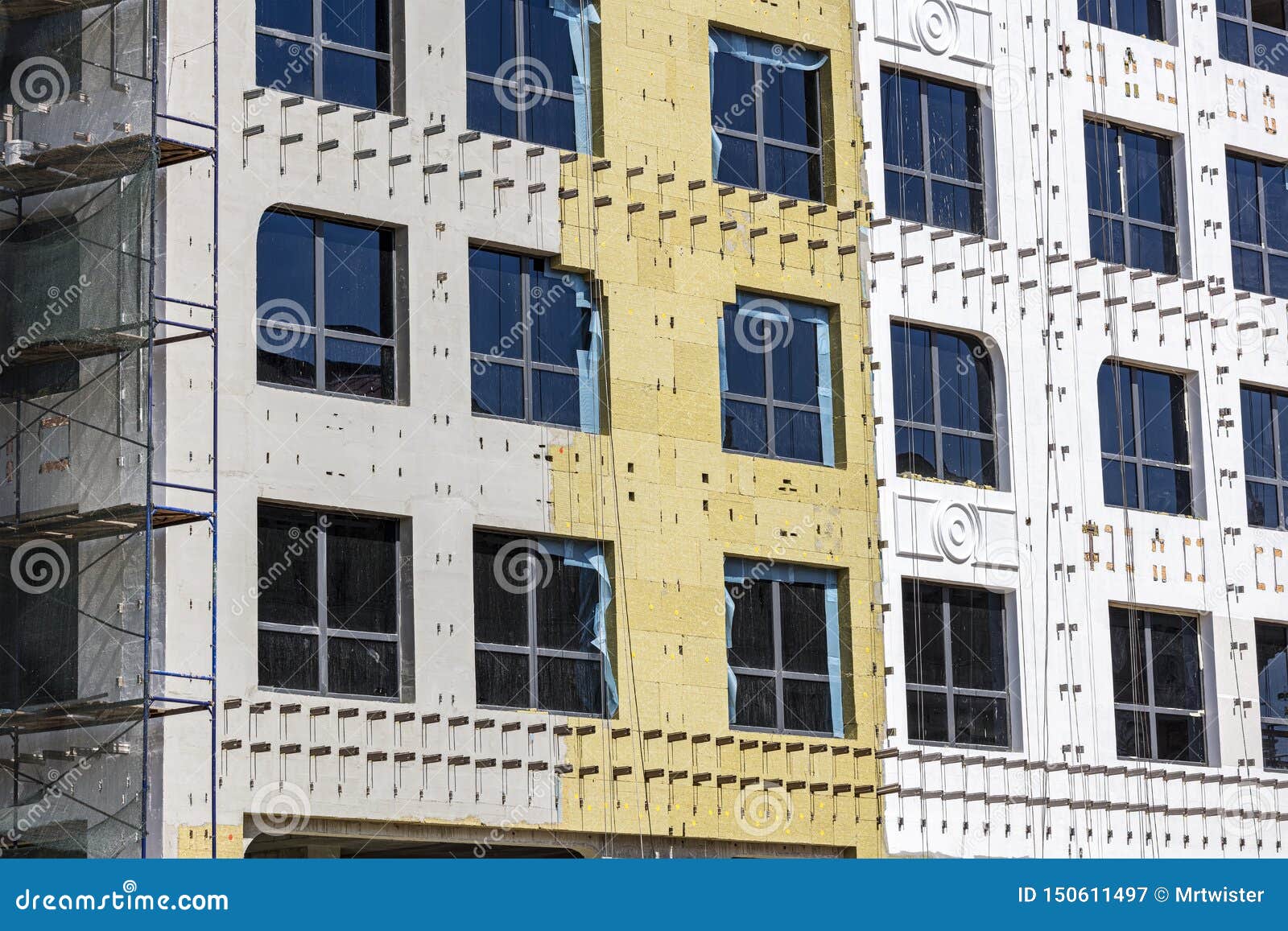 Thermal Protection of Building Facade Stock Image - Image of affixing ...