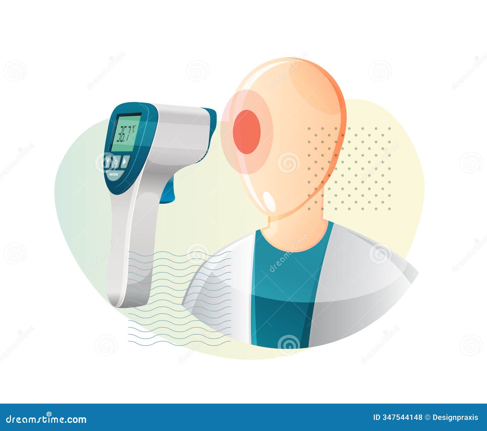 Thermal Screening with Non Contact Thermometer - Illustration Stock ...