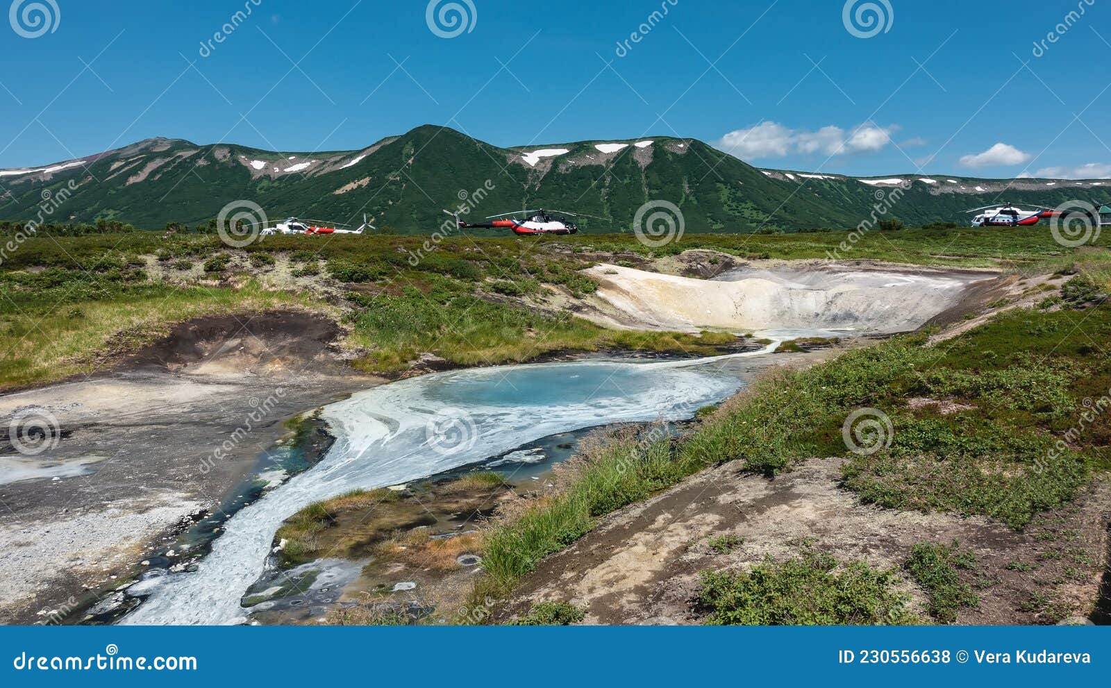 A Thermal Spring in the Caldera of an Extinct Volcano. Stock Photo ...