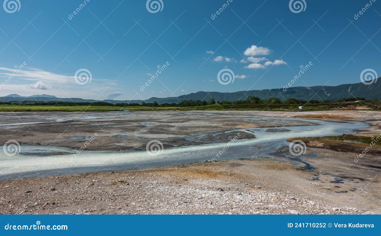 Thermal Streams Flow in the Caldera of an Extinct Volcano. Stock Photo ...
