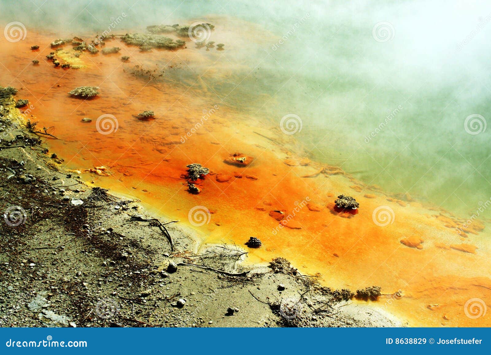 Thermal volcanic lake stock image. Image of fumes, shore - 8638829