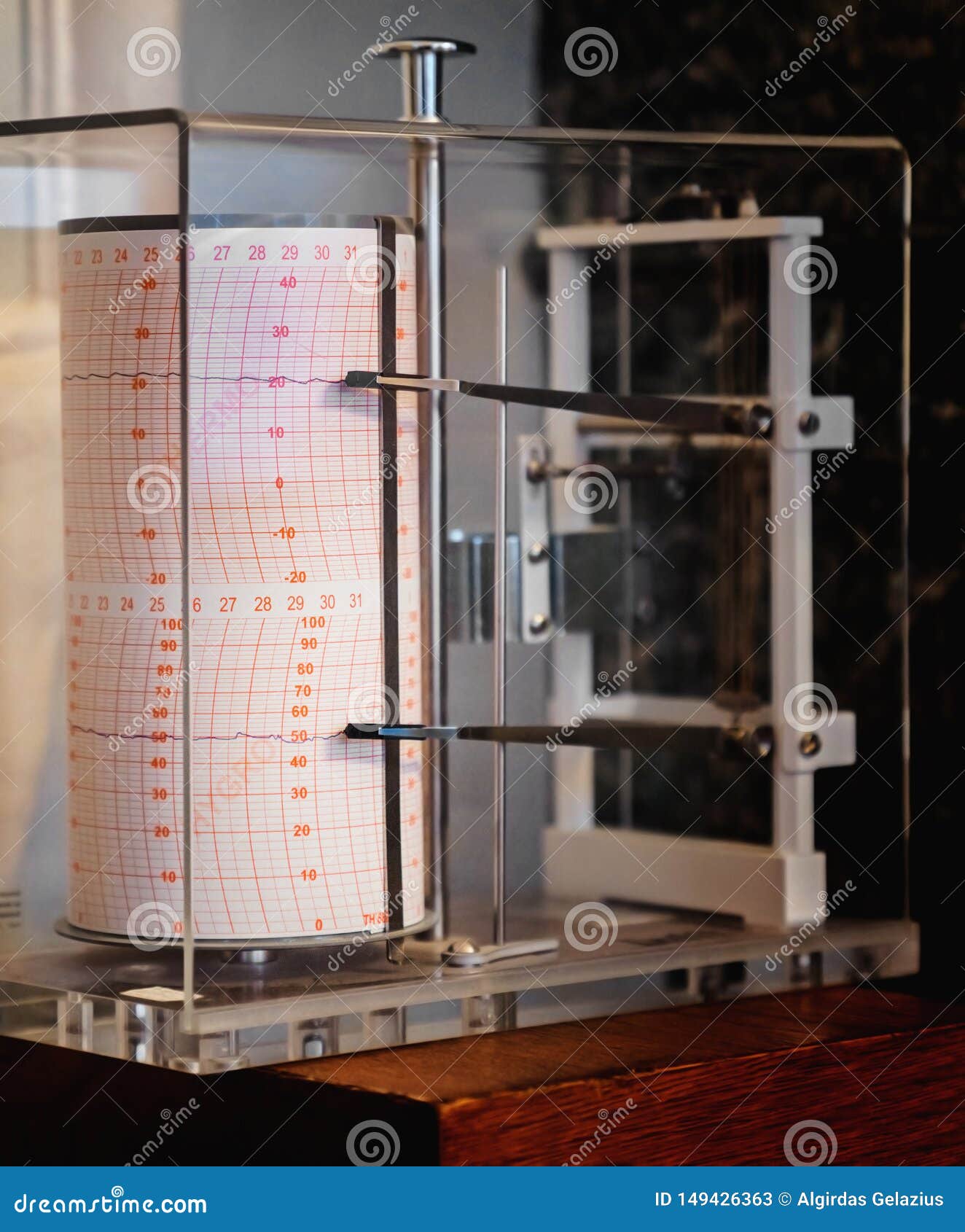 Thermo-hygrograph stock image. Image of thermo, humidity - 149426363