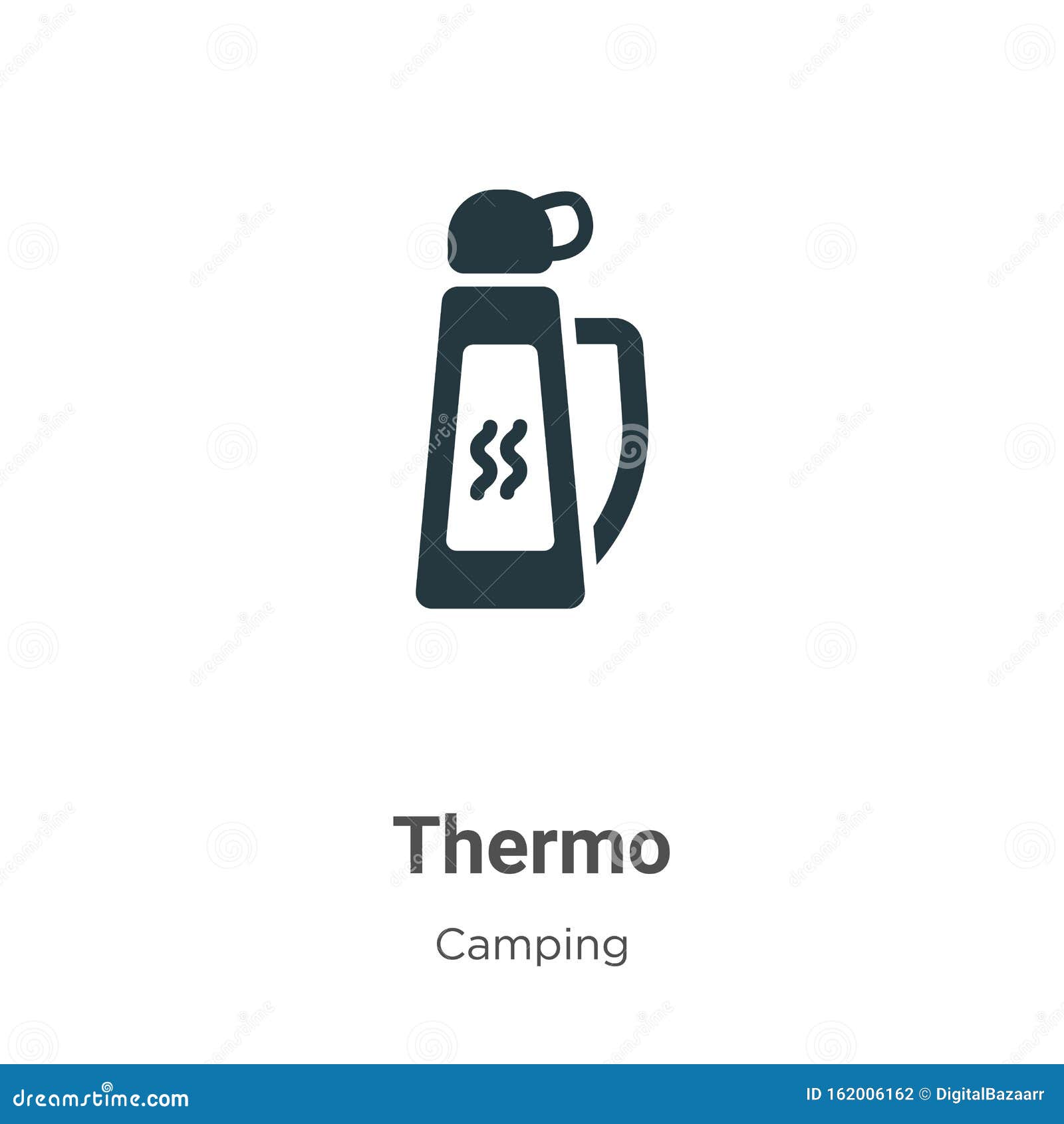 Thermo Vector Icon on White Background. Flat Vector Thermo Icon Symbol ...