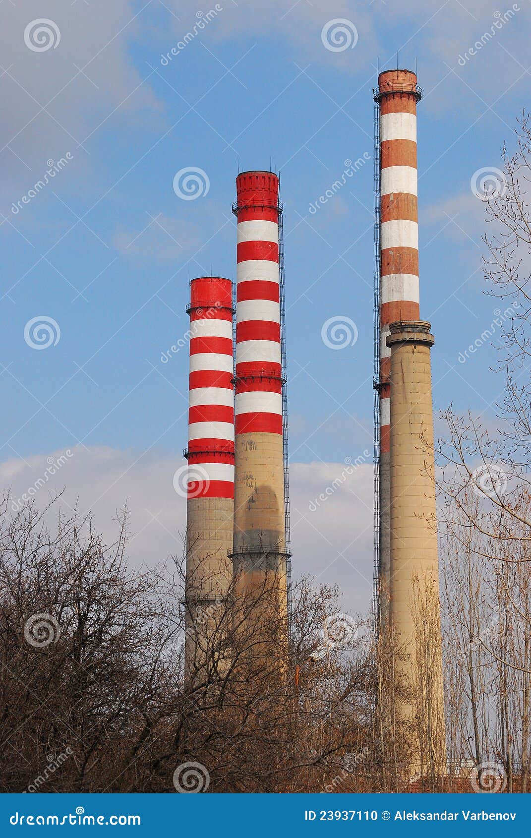 Thermoelectric Power Plant Chimneys Stock Photo - Image of power ...