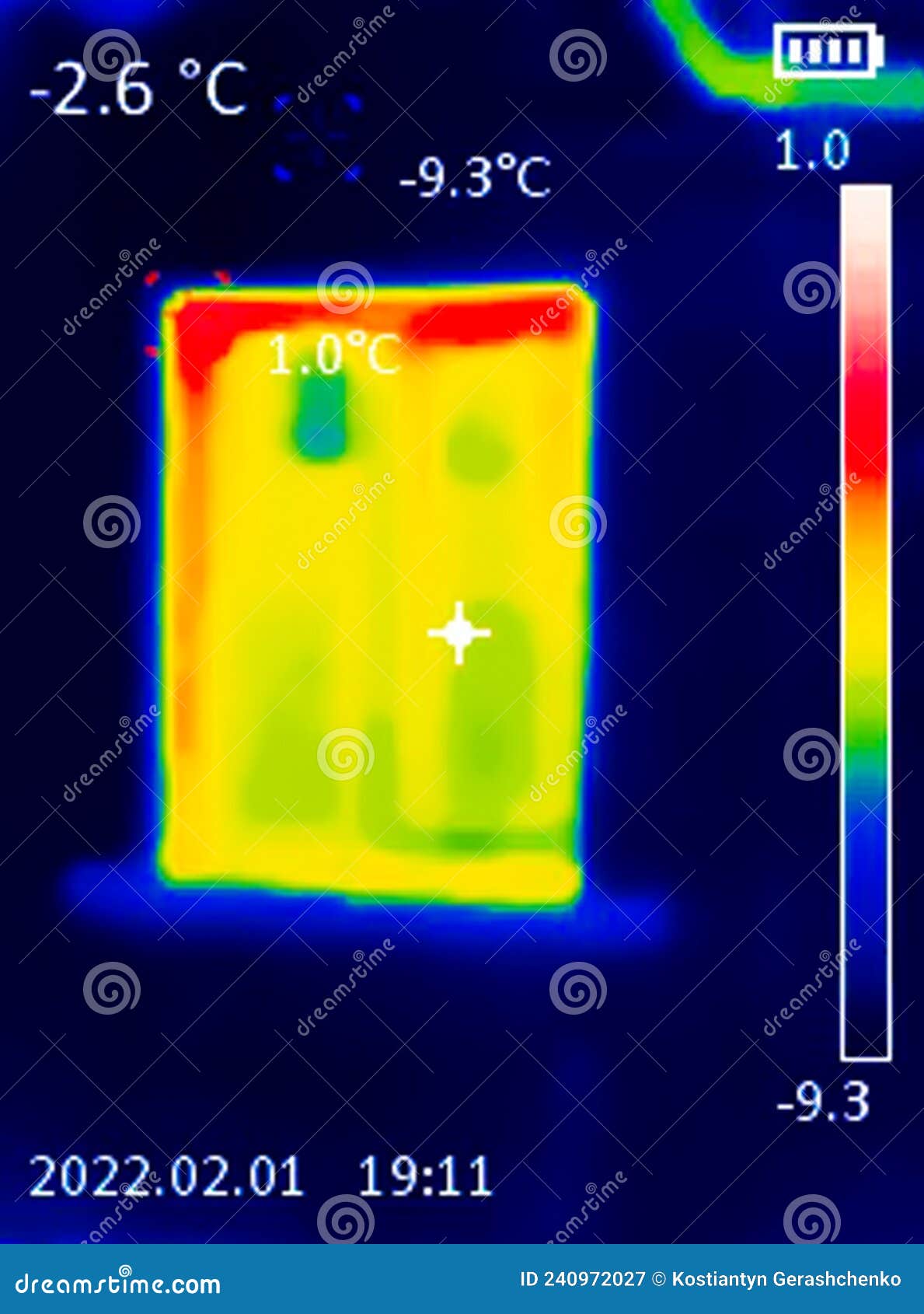 A Thermographic Image of a Building Window Showing Different ...