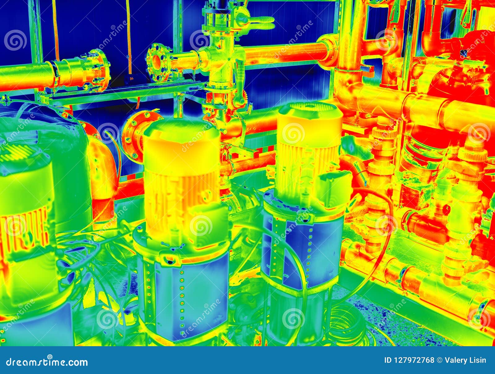 Thermography of Water Pumps Stock Photo - Image of analysis, defect ...