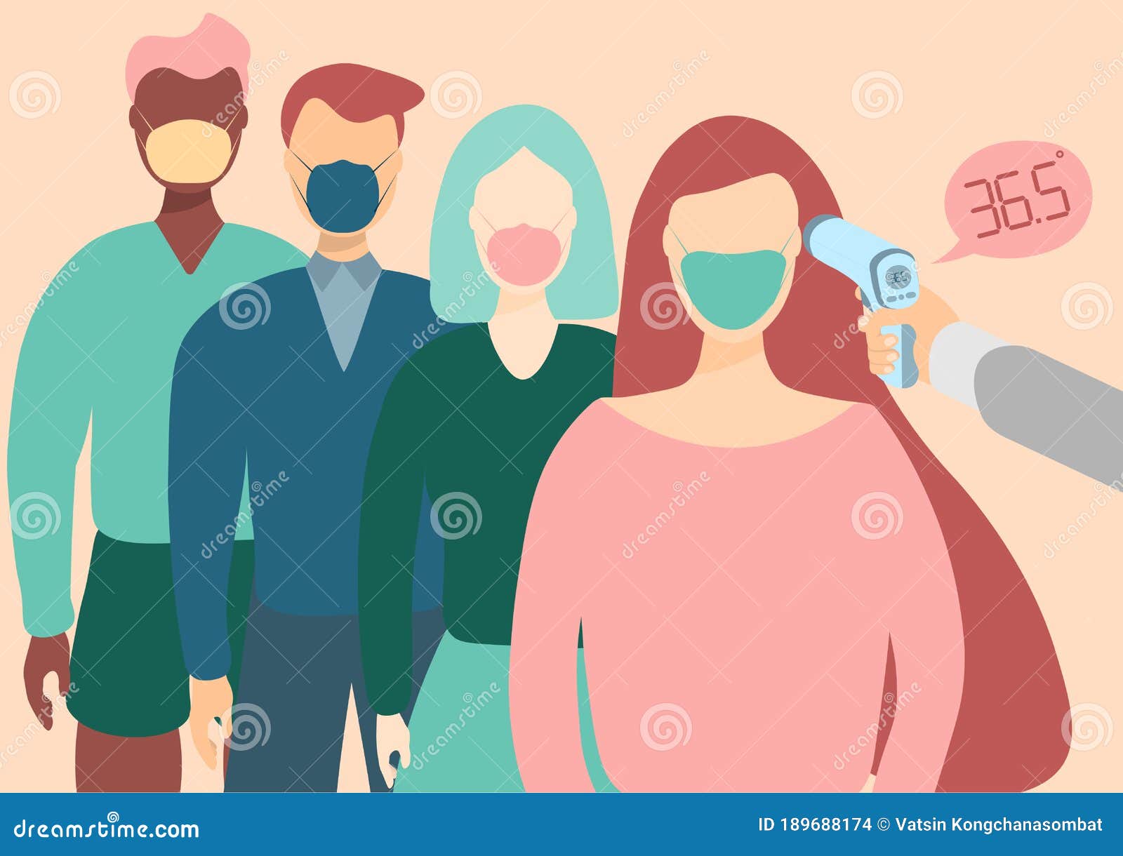 Medical Infrared Forehead Thermometer Or Thermometer Gun Cartoon Vector ...