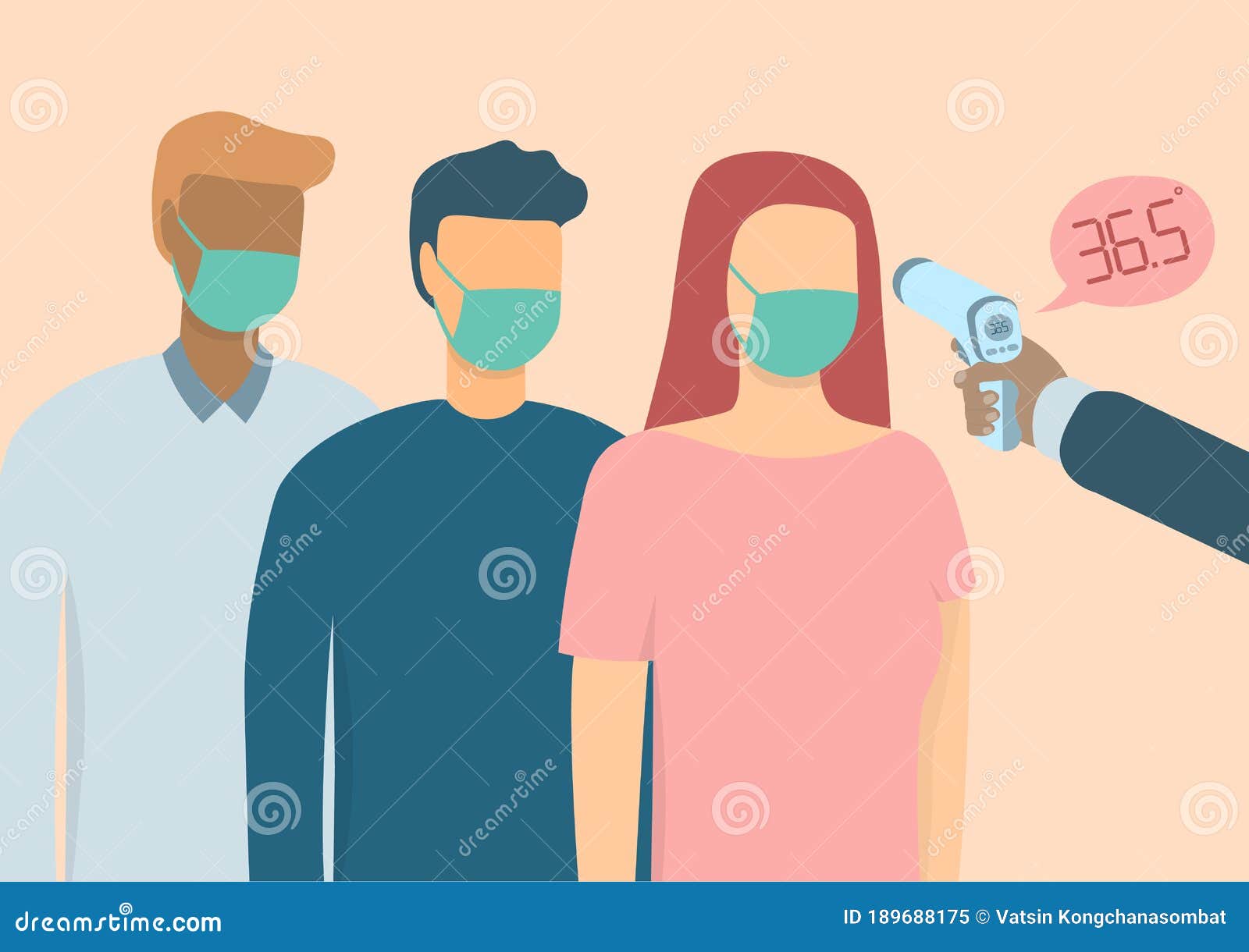 Medical Infrared Forehead Thermometer Or Thermometer Gun Cartoon Vector ...