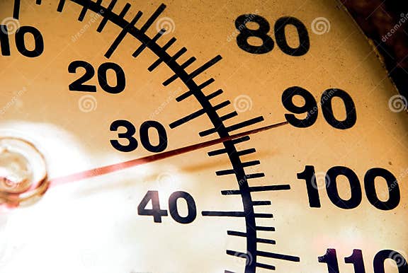 Thermometer at 92 stock image. Image of season, degrees - 5752797
