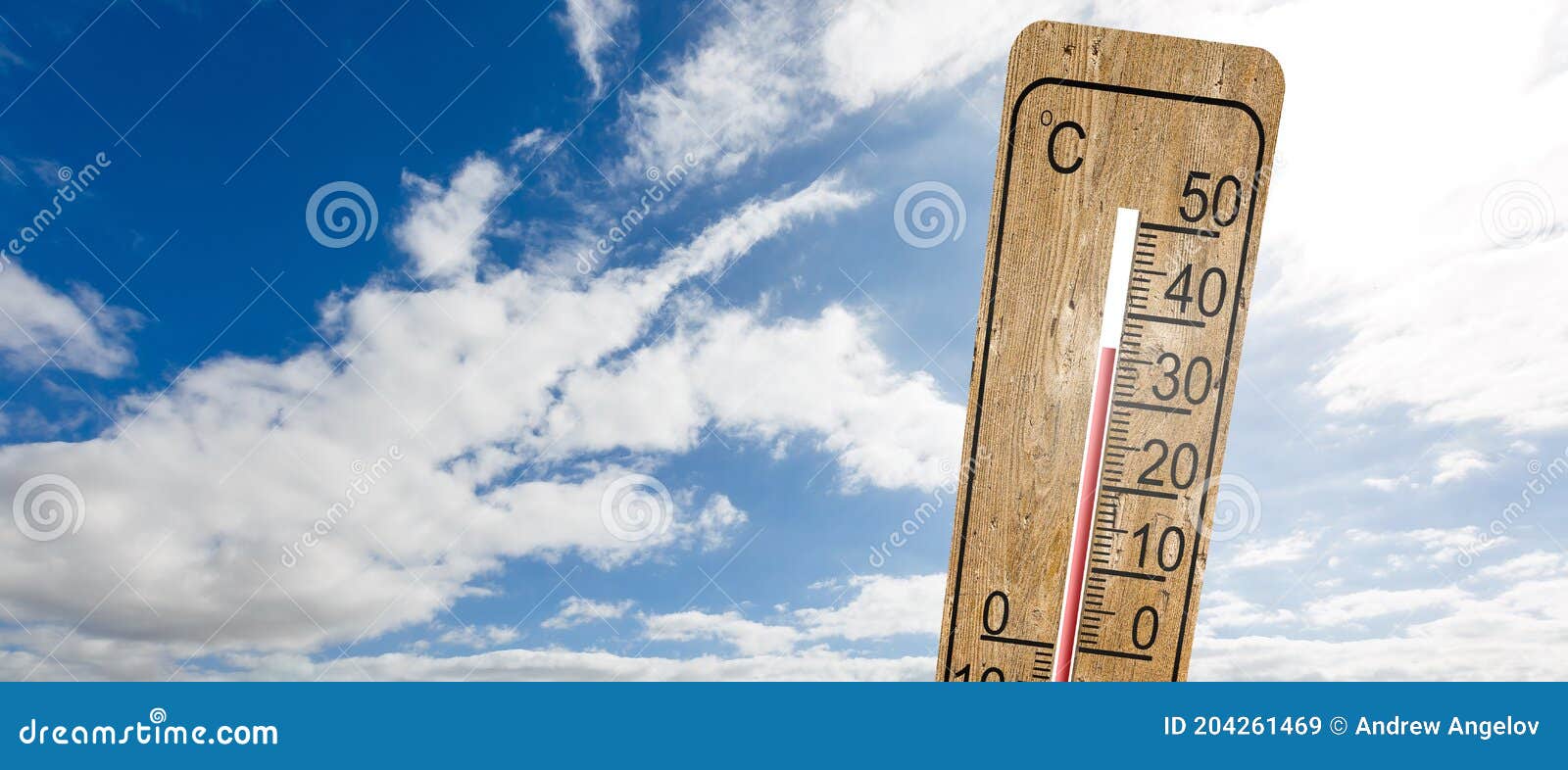 Thermometer on the Background of Nature Sky Stock Image - Image of ...