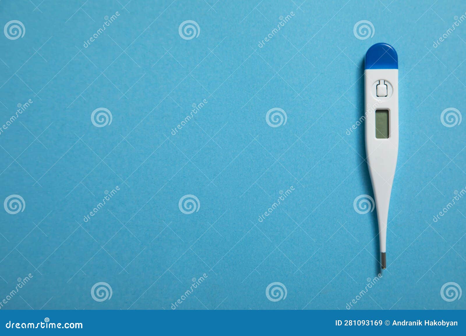 Thermometer on the Blue Background Stock Image - Image of health ...