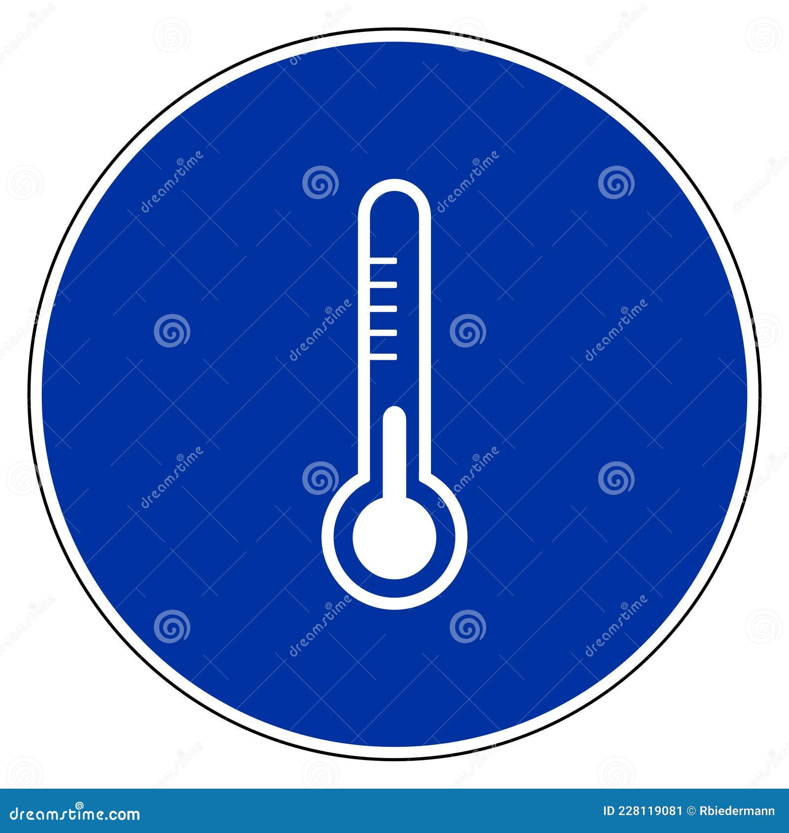 Thermometer and blue sign stock vector. Illustration of scale - 228119081