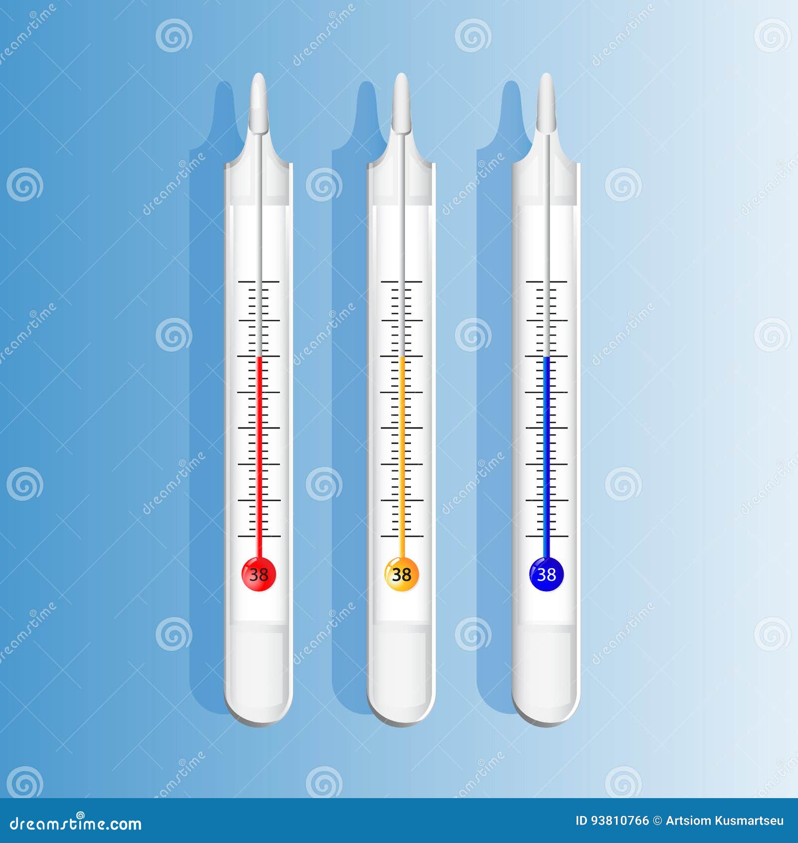 Thermometer for body. stock vector. Illustration of measurement - 93810766