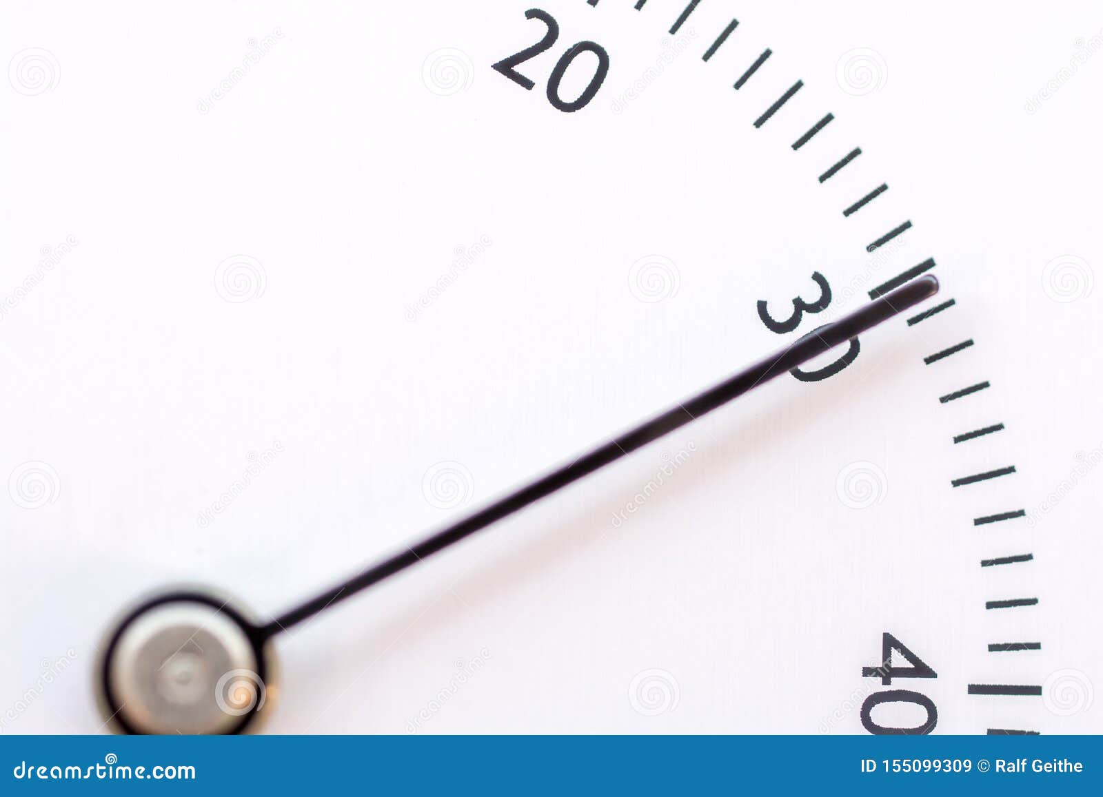 Thermometer Breaks the Thirty Degree Mark Stock Image - Image of ...
