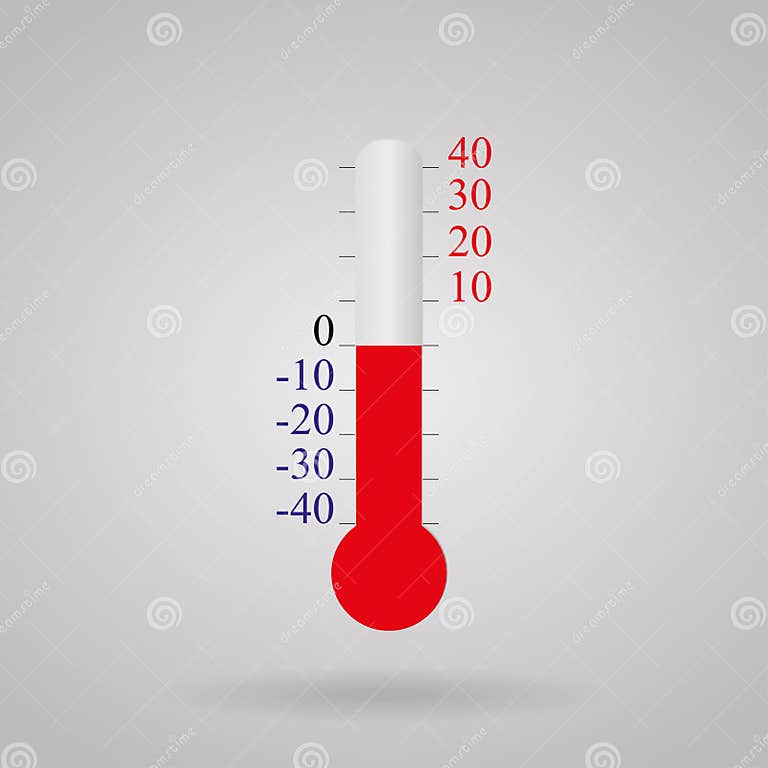 Thermometer Celsius Temperature from -40 To 40 on a White Background ...