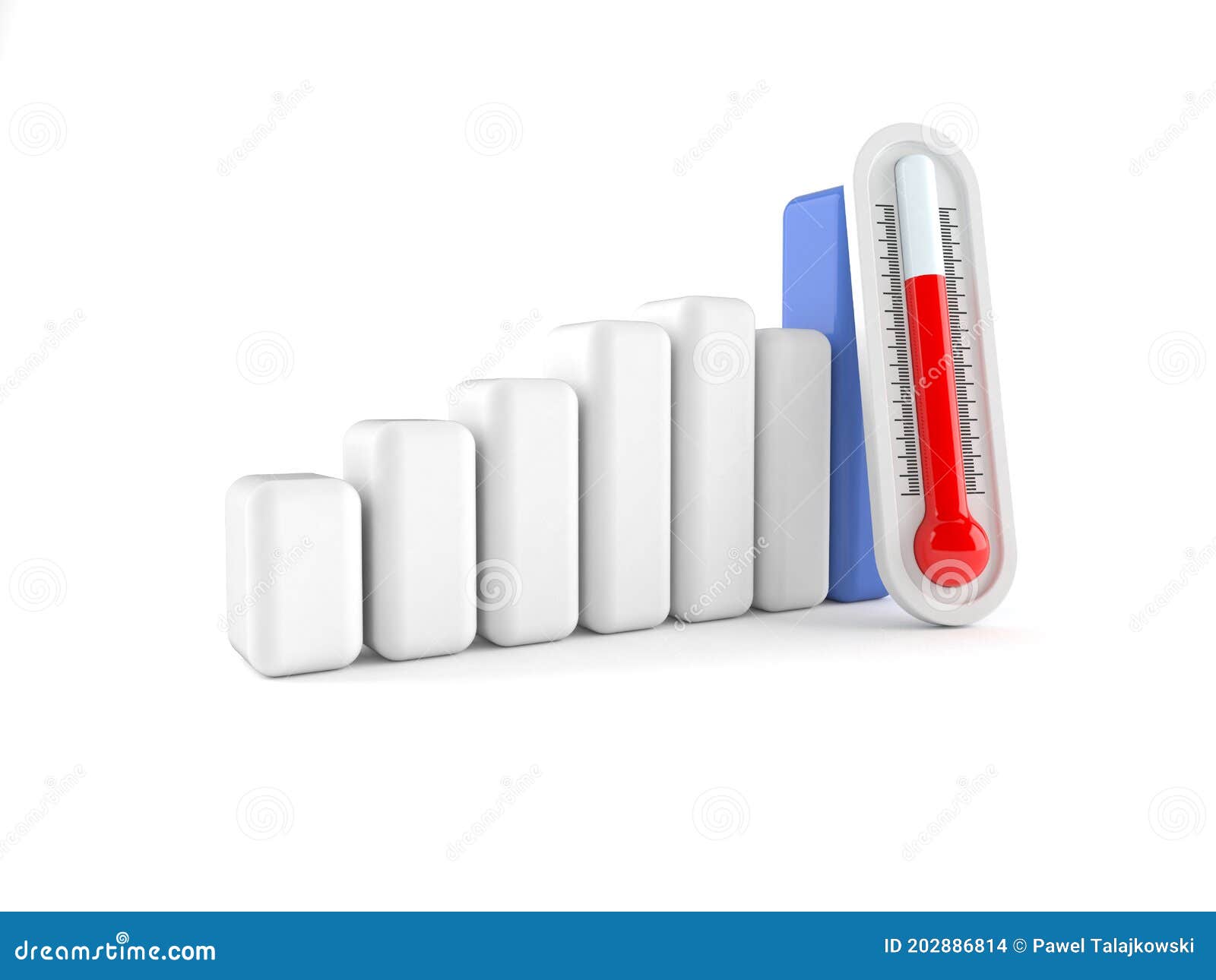 Thermometer with chart stock illustration. Illustration of goal - 202886814