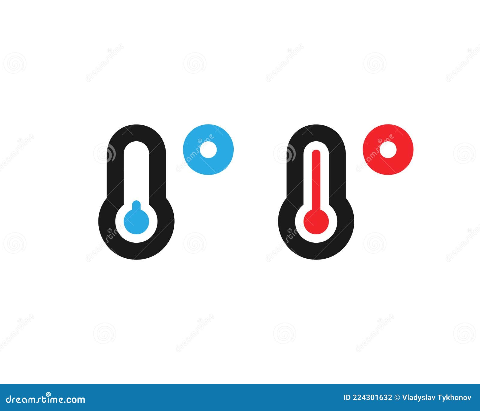 Thermometer with Cold and Hot Temperature Vector Icon. Low and High ...